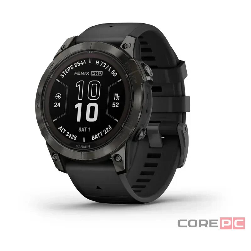 Смарт-часы Garmin Fenix 7 Pro Sapphire Solar DLC Titanium (Carbon Gray) (010-02777-11)