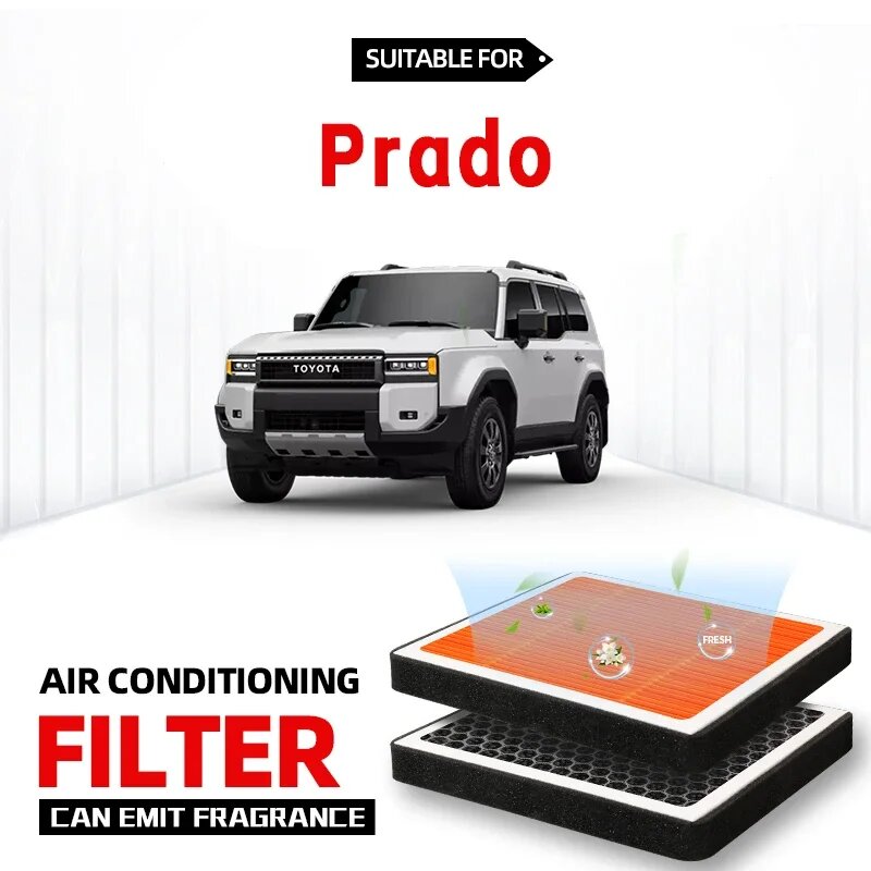 Фильтр салона для Toyota Prado, воздушный фильтр с активированным углем, фильтр кондиционера с ароматизатором для очистки воздуха в салоне автомобиля.