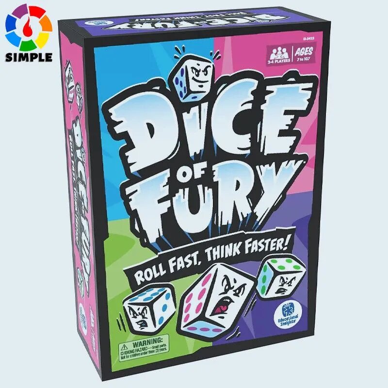 Educational Insights Dice of Fury - Fast-Paced Board Games Карточная игра Настольная игра