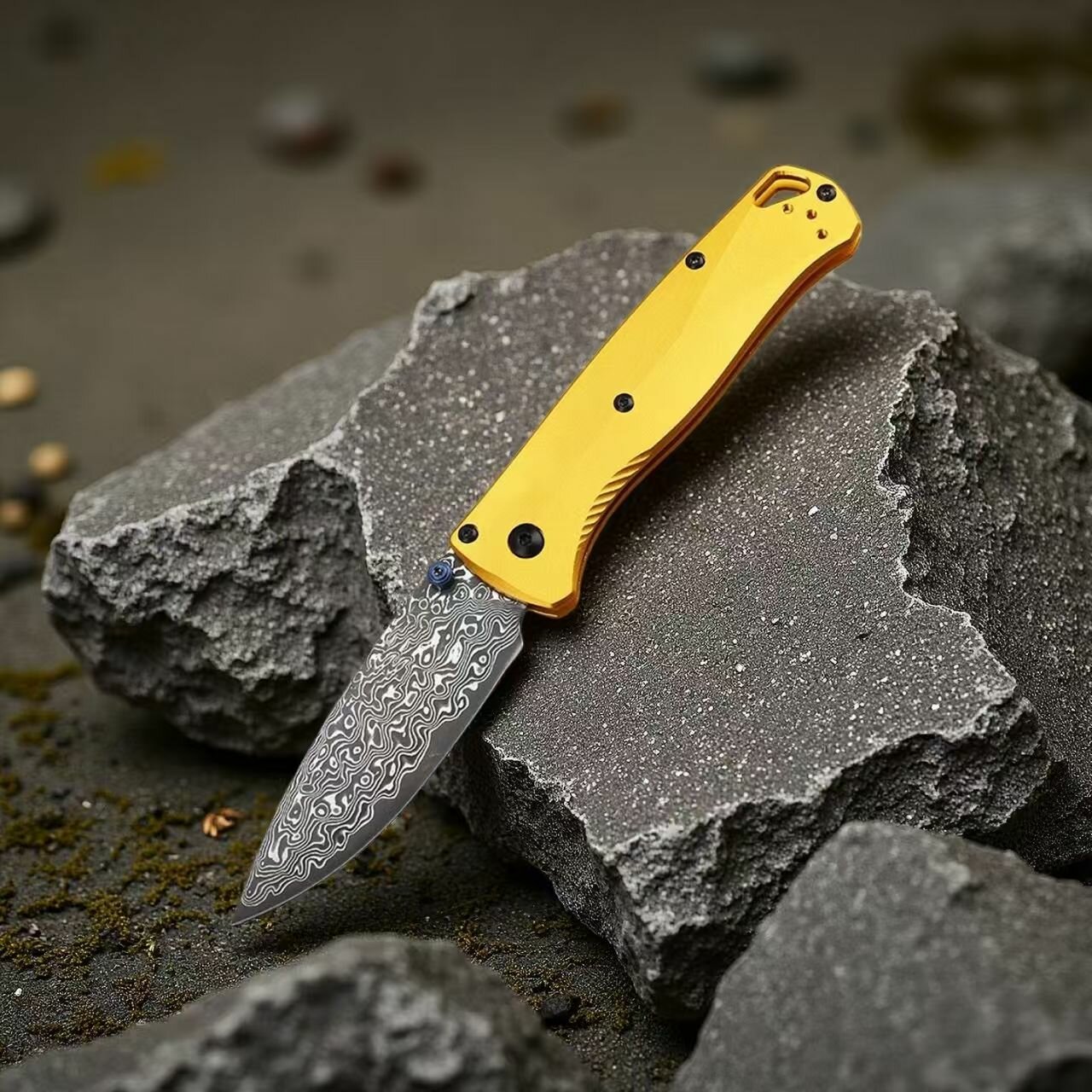 Benchmade535BK-07 Складной нож из дамасской стали с повышенной твердостью, компактный для кемпинга и нарезки фруктов