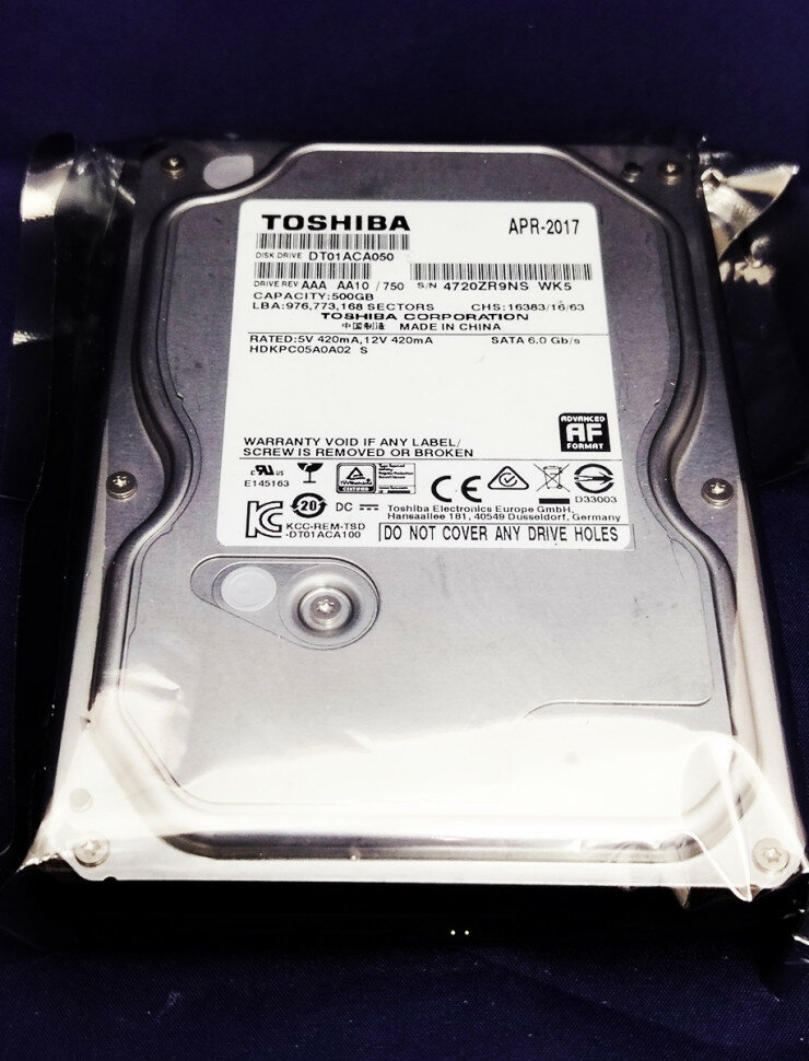 Жесткий диск Toshiba DT01ACA050, 500 Гб