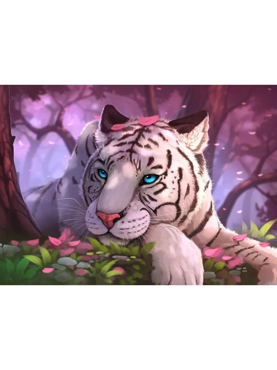 Постер "Рисунок тигра, нежные тона" А1