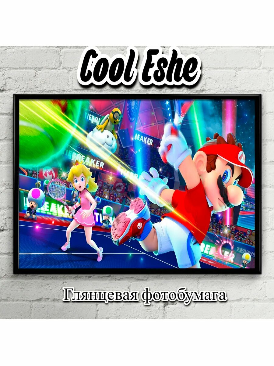 Плакат "mario tennis aces" А4