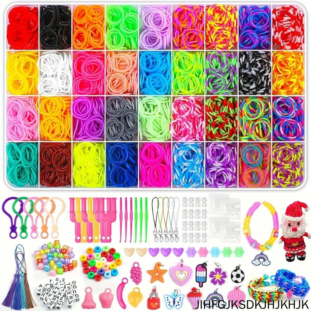 2900 шт. Коробка 32 цвета Набор для изготовления браслетов из резинок DIY Loom bands - Прочный набор Инструменты для рукоделия Аксессуары