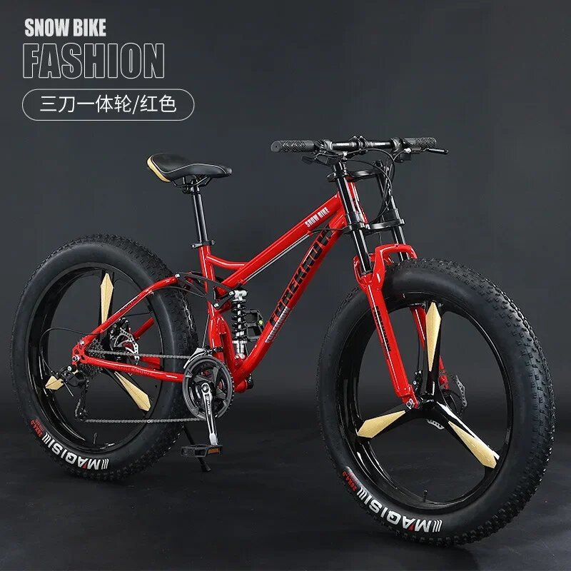 26-дюймовые алюминиевые велосипеды Fat Bicycles Mountain Fat Bike 4.0 / Пятилопастные фэтбайки Mountain Bike с дисковыми тормозами Снежный велосипед