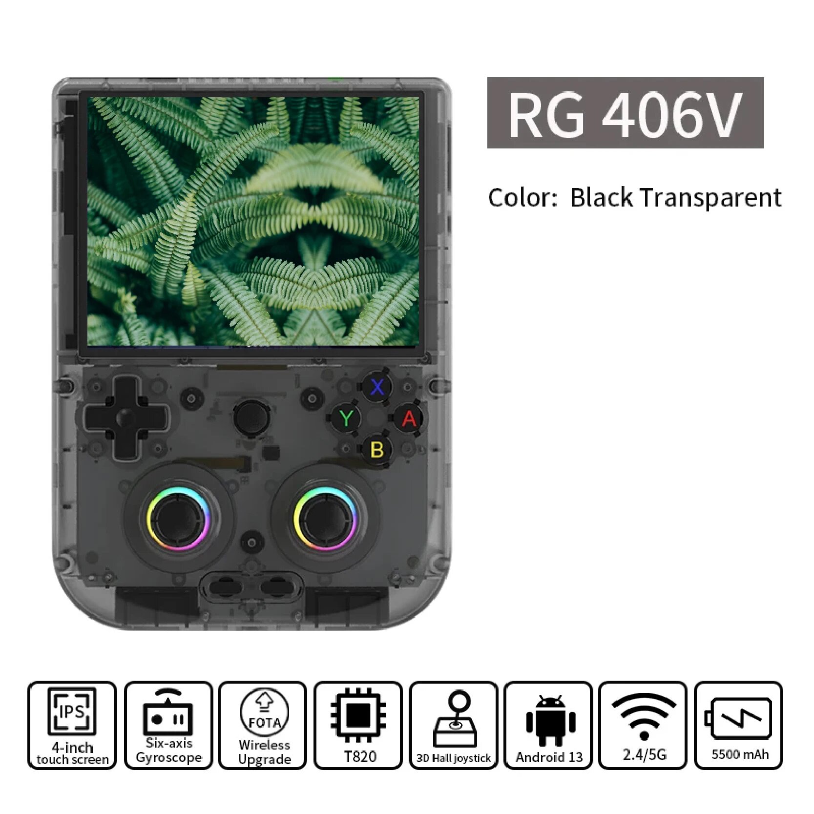 Anbernic RG406V портативная игровая консоль Machine Only, Black T