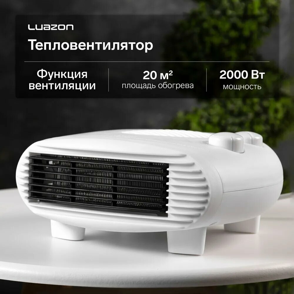 Тепловентилятор настольный портативный для дома и дачи, защита от перегрева, 2 режима, 2000 Вт