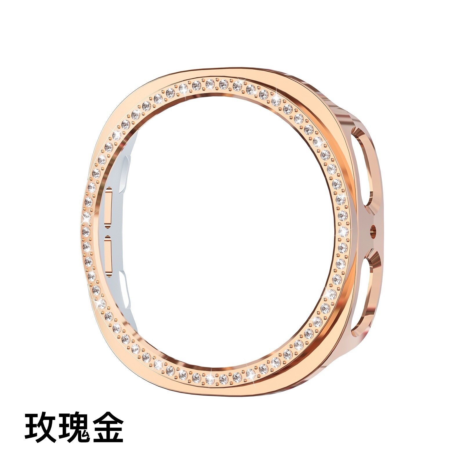 Розовое золото защитный чехол для часов Samsung Galaxy Watch 8 с камнями, полупрозрачный ПК, 40 мм