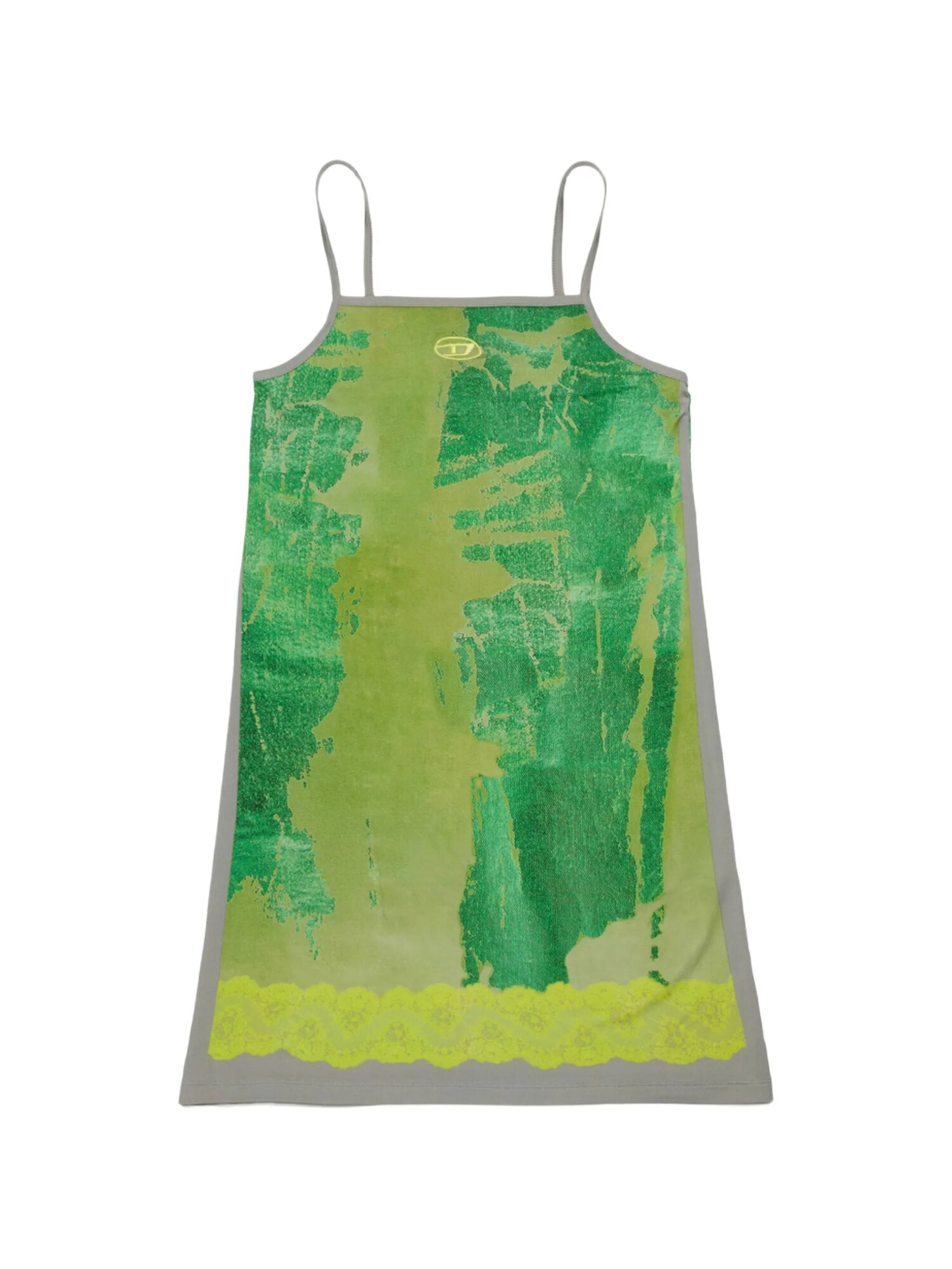 Платье Graphic-print lace-trim dress