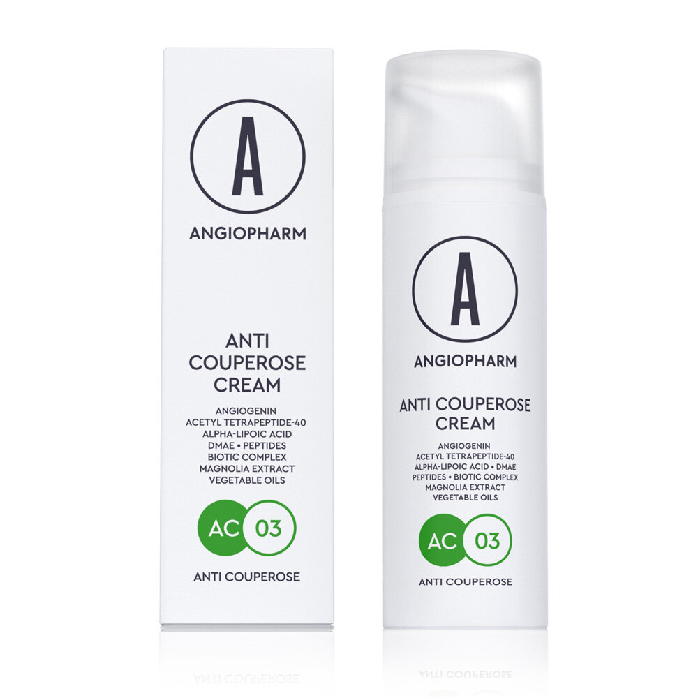 Антикуперозный крем Angiopharm, для лица, омолаживающий, увлажняющий, 50мл