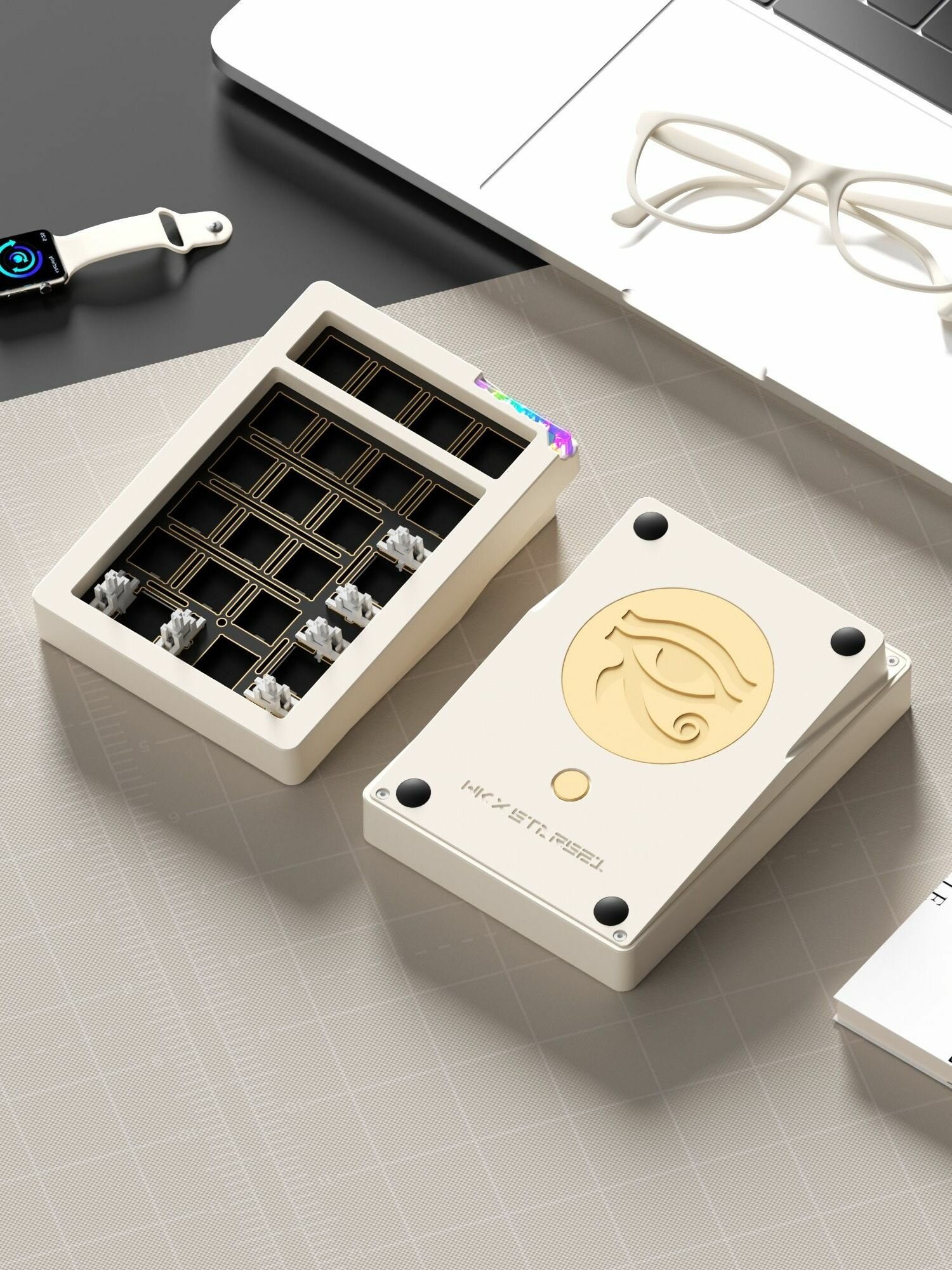 Weikav Клавиатура беспроводная stars21s aluminum wireless mechanical keyboard numpad kit, Английская раскладка, слоновая кость