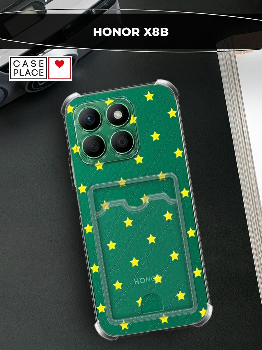 Чехол на Honor X8b (Хонор X8B) с картой и принтом Узор из звездочек