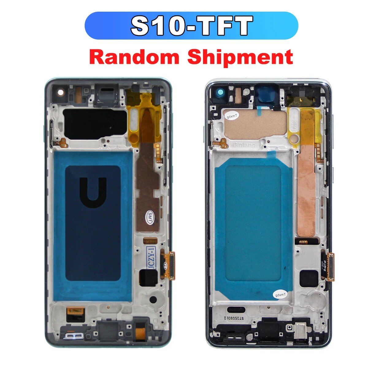 TFT LCD-дисплей Для Samsung S10 С Цифровым Сенсорным Экраном И Преобразователем, TFT Green Frame