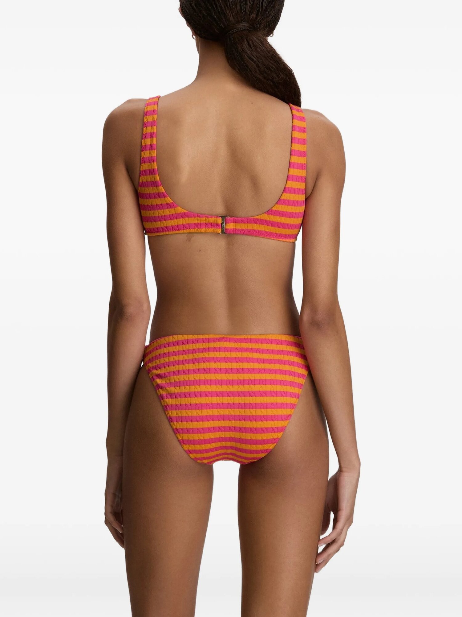 Купальник Polo Ralph Lauren Striped seersucker bikini pants, размер 36, pink — фото 1