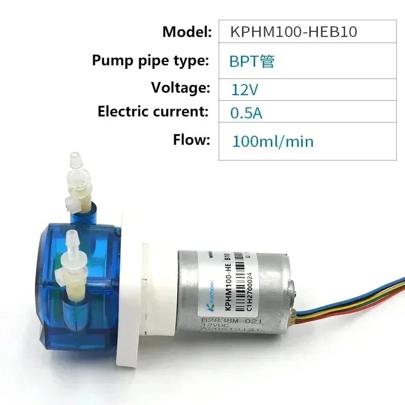 Микроперистальтический насос KPHM100-HEB10, 12V, 100мл/мин