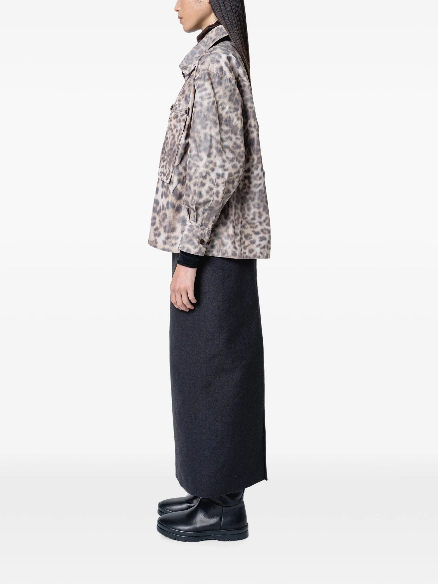 Куртка muller of yoshiokubo Leopard-print jacquard shirt jacket, размер 38 — фото 1