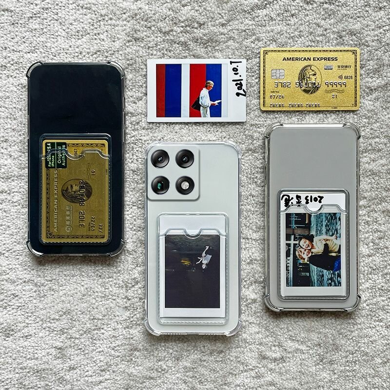 Чехол Motorola Moto X70 Air Pro Мягкий силиконовый прозрачный зажим для карточек (Motorola Moto X70 Air Pro)
