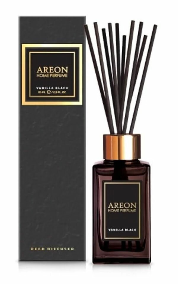Ароматизатор AREON флакон с палочками 85мл HOME PERFUME STICKS PREMIUM VANILLA BLACK 85ML PSL03