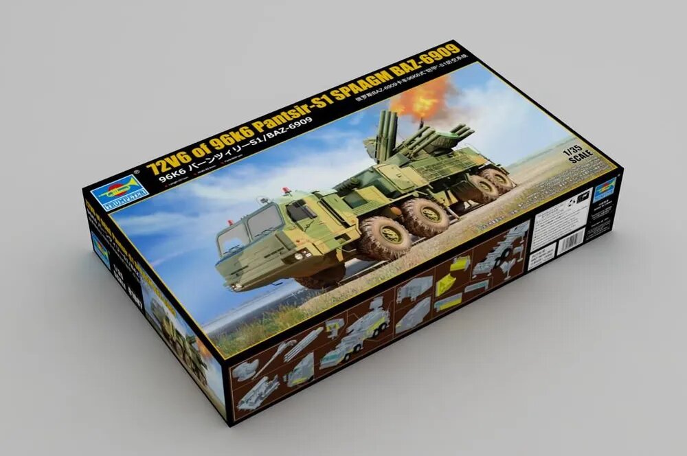 TRUMPETER 01087 1/35 Россия 72V6 of 96k6 Pantsir-S1 SPAAGM BAZ-6909 Система противовоздушной обороны