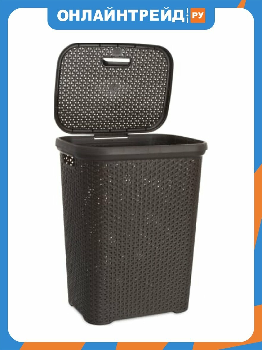 Корзина Hobby Life для белья RATTAN коричневая 55л (HL081106DB)