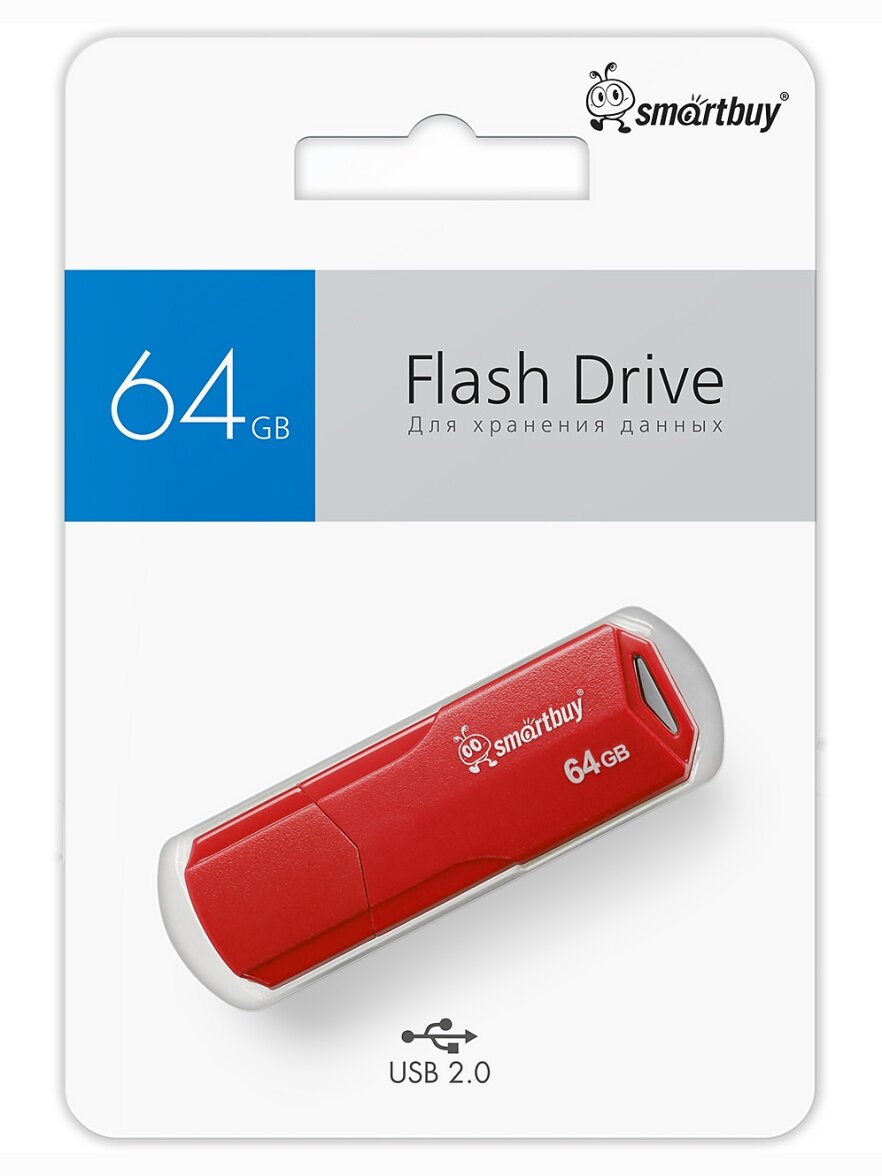 USB флешка Smartbuy 64Gb Clue red USB 2.0