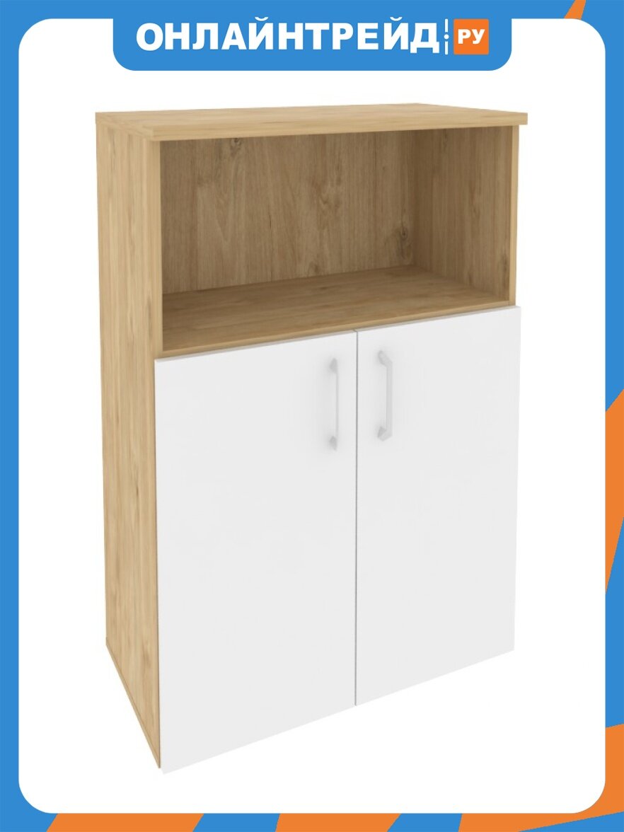 Шкаф Riva CHAIR средний широкий O. ST-2.1 Тиквуд светлый/Белый бриллиант 800*420*1207 Onix
