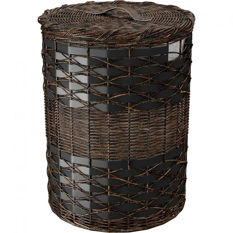 Корзина для белья в ванную WasserKRAFT Bever WB-240-M, 36x36x48 см, темно-коричневый