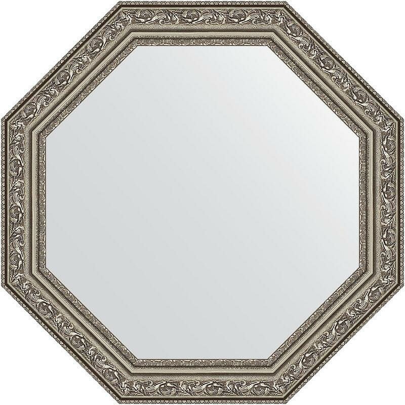 Зеркало Evoform Octagon 50х50 BY 3691 в багетной раме - Виньетка состаренное серебро 56 мм
