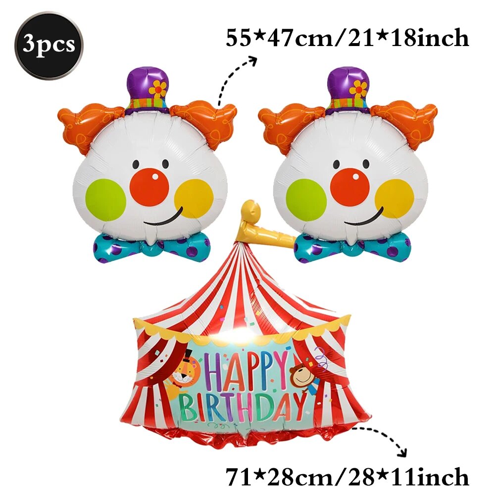 Фольгированный шар клоуна с попкорном EsenTroye 3pcs