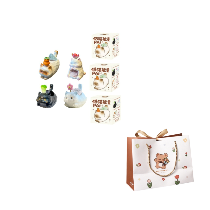 Набор коллекционных фигурок унисекс PUDOWRABBIT Kitten Energy PAI Crystal, 3 шт.