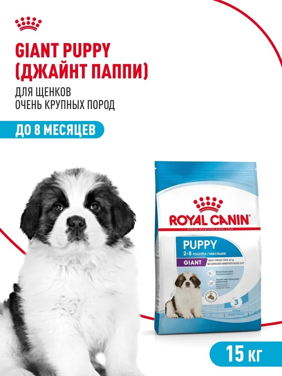 Сухой корм Royal Canin Giant Starter для щенков очень крупных размеров до 2 месяцев, беременных и кормящих сук,15 кг