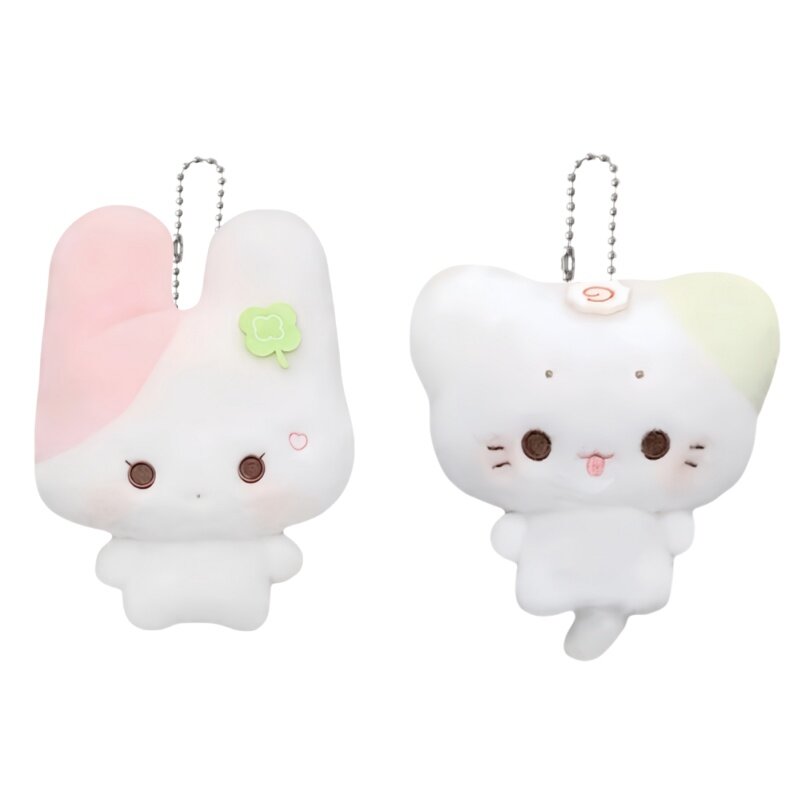 Плюшевые подвески унисекс PANGPANGLONG Fish Cake Kitten и Lucky Bunny, 2 шт, 8.5 см