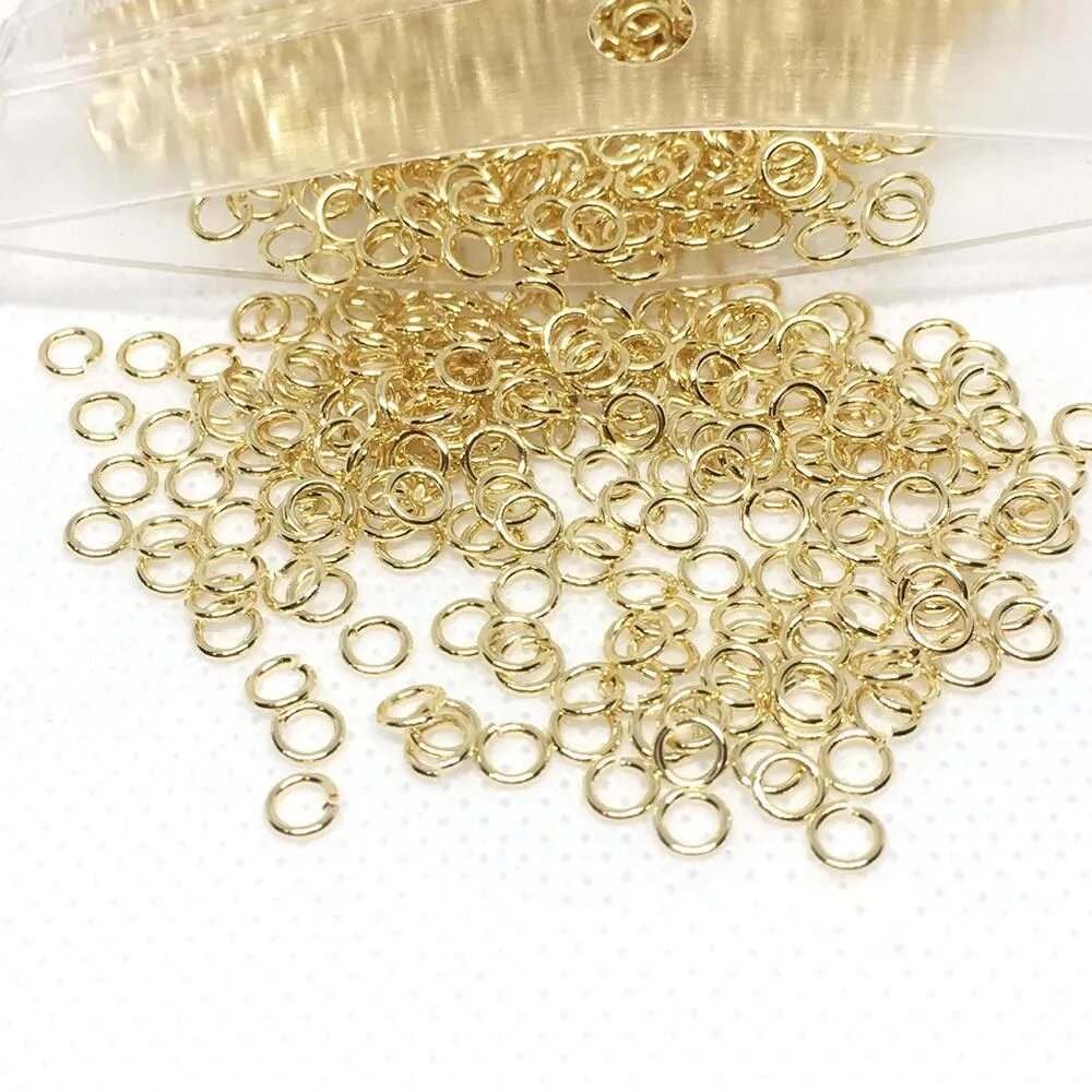 Соединительные кольца из латуни с золотым покрытием 14K/18K, для ожерелья, фурнитура для бижутерии ручной работы DIY