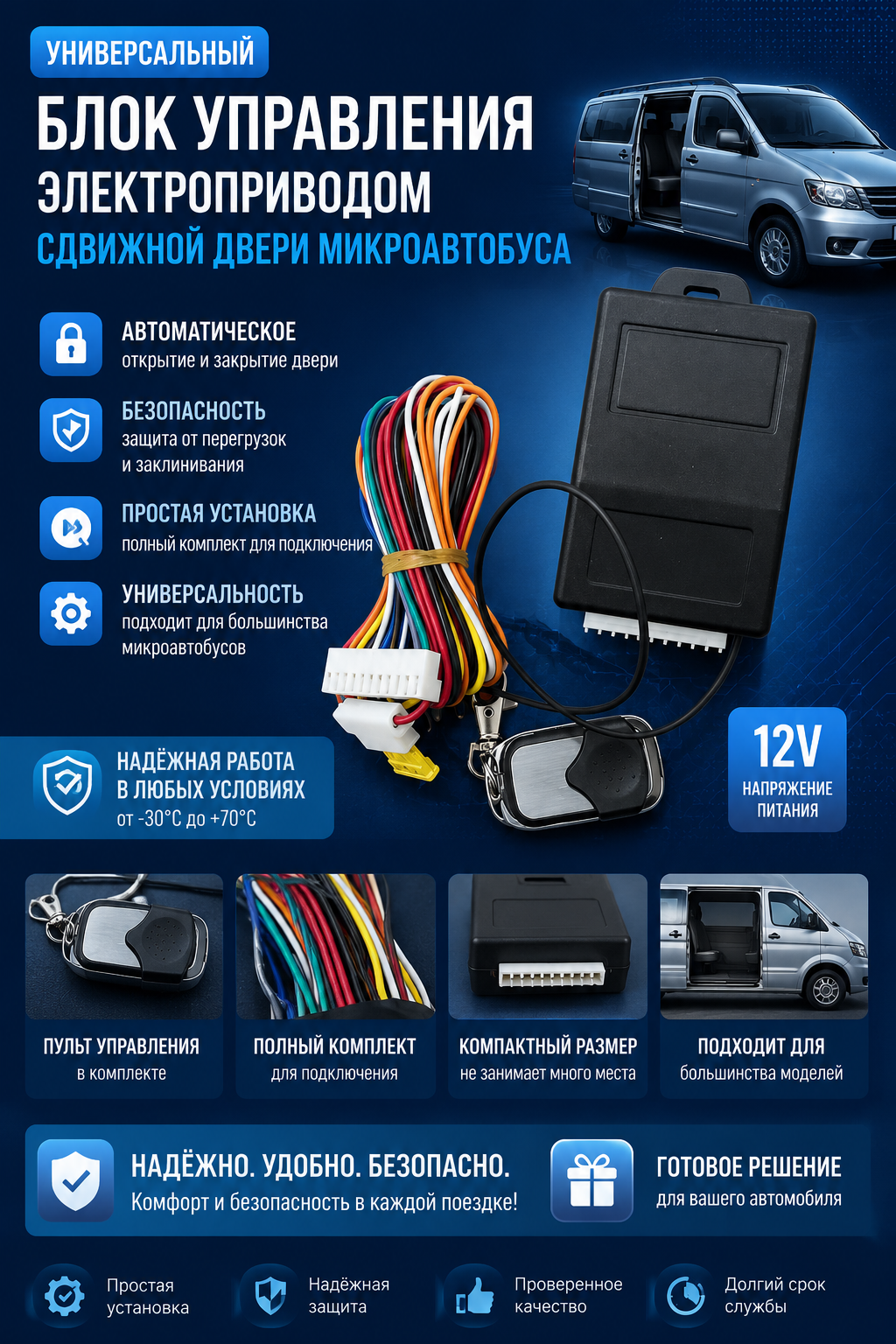 Контроллер электропривод двери микроавтобуса. Блок управления электропривода двери