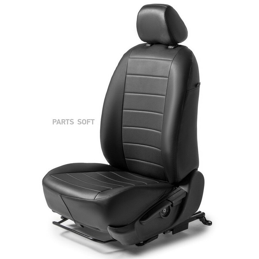 Авточехлы, Ford Focus III Sd, Hb, Sw, (Ambient, Trend), (40/60) 2011-2019, экокожа, строчка от официального дистрибьютора, RIVAL, артикул SC18011
