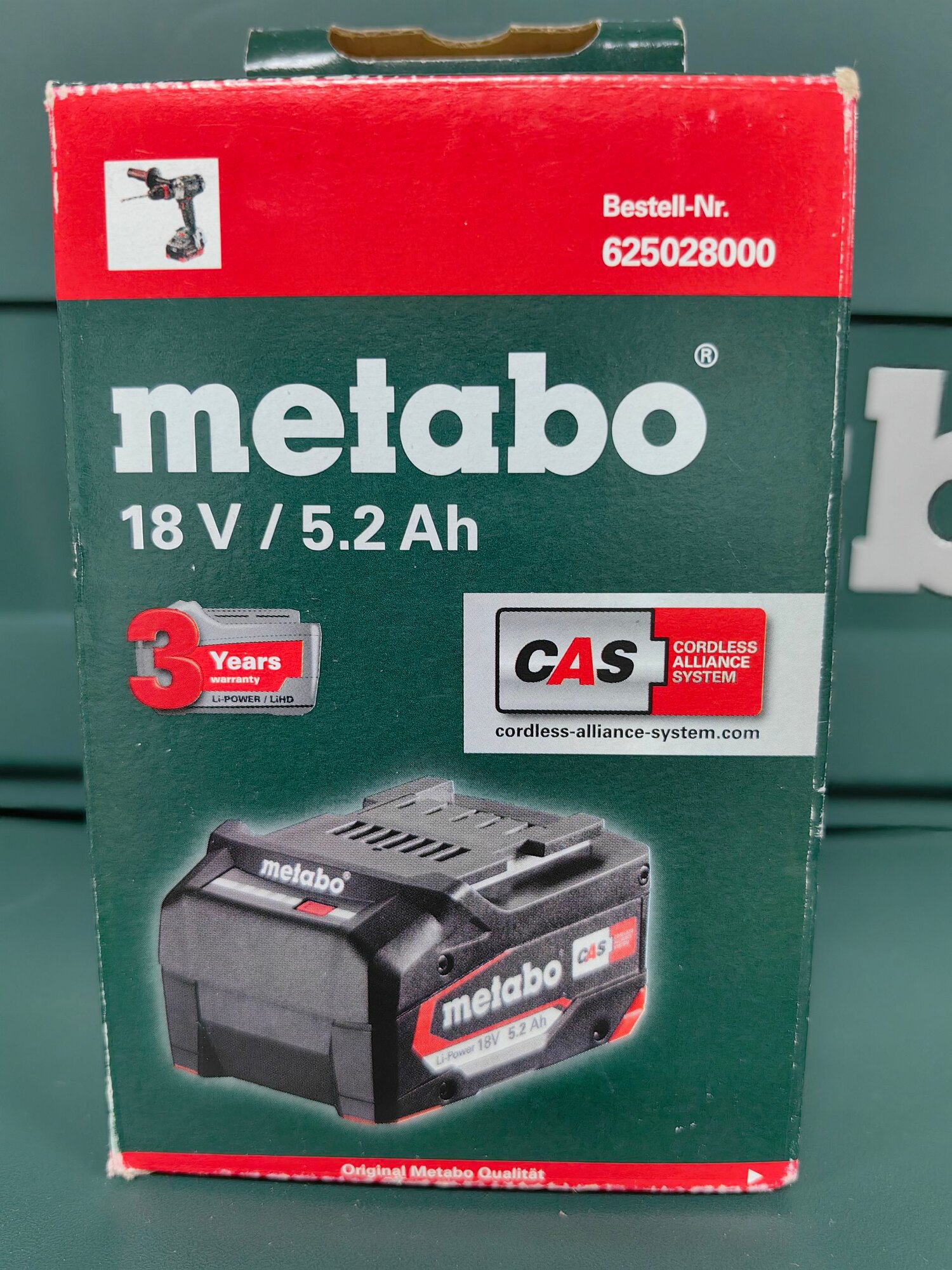Аккумулятор Metabo 18 B 5,2 Ач Li-Power 625028000