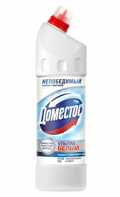 Доместос Чистящее средство для туалета и ванной Ультра белый, антибактериальный эффект, 1 л