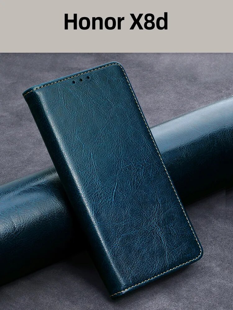 Чехол книжка case на Honor X8D / Хонор Х8d из высококачественной натуральной кожи.