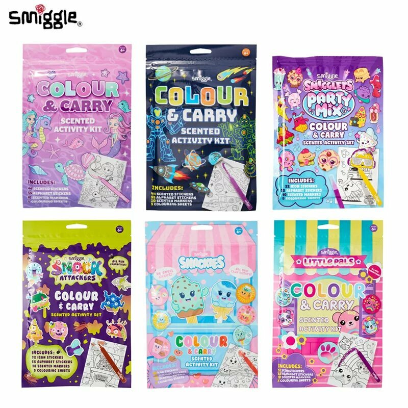 Набор для творчества Smiggle с ароматизированными маркерами и наклейками Робот темно-синий