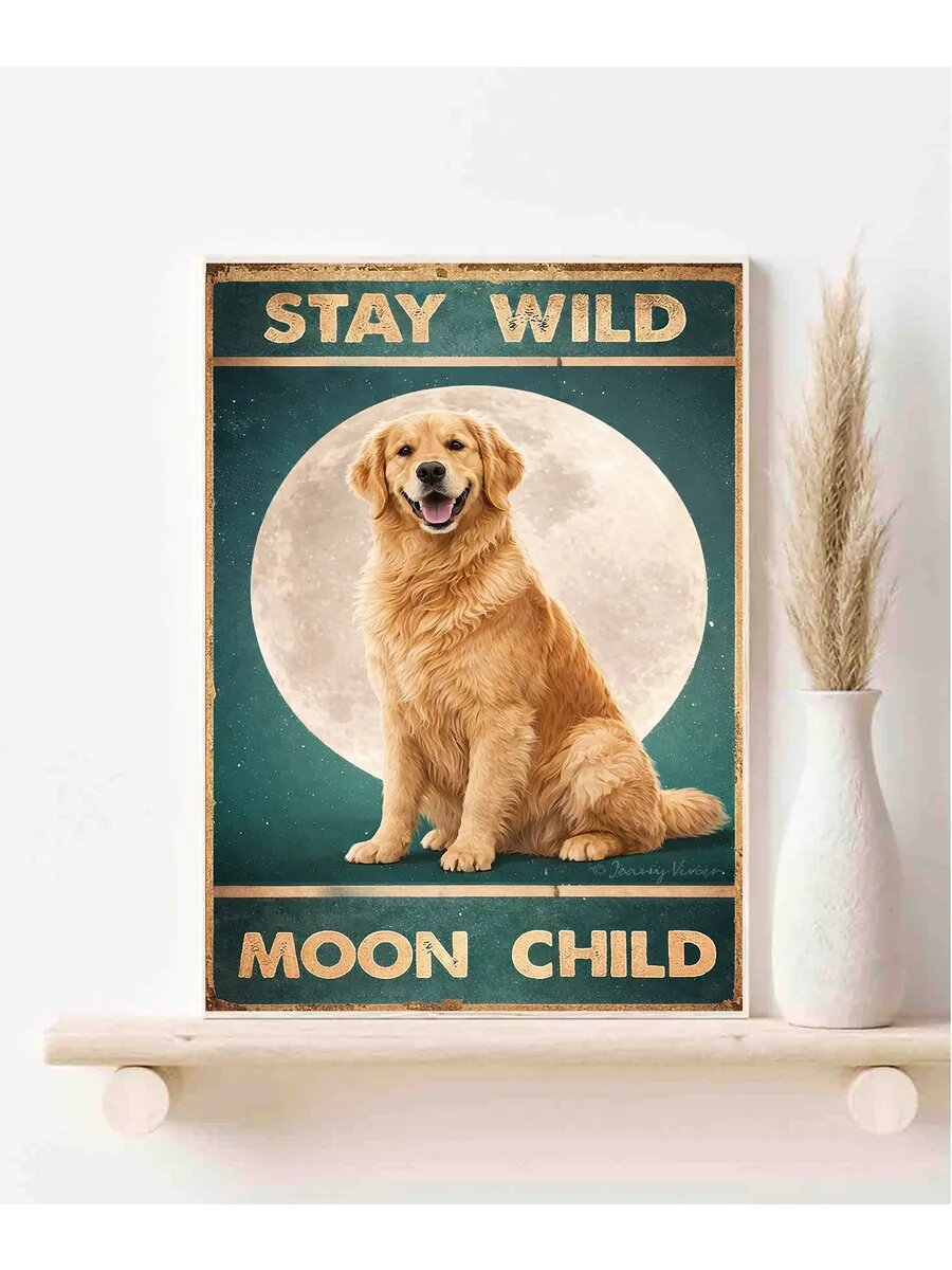 Ретривер, Stay Wild Moon Child, Плакат 30x42см
