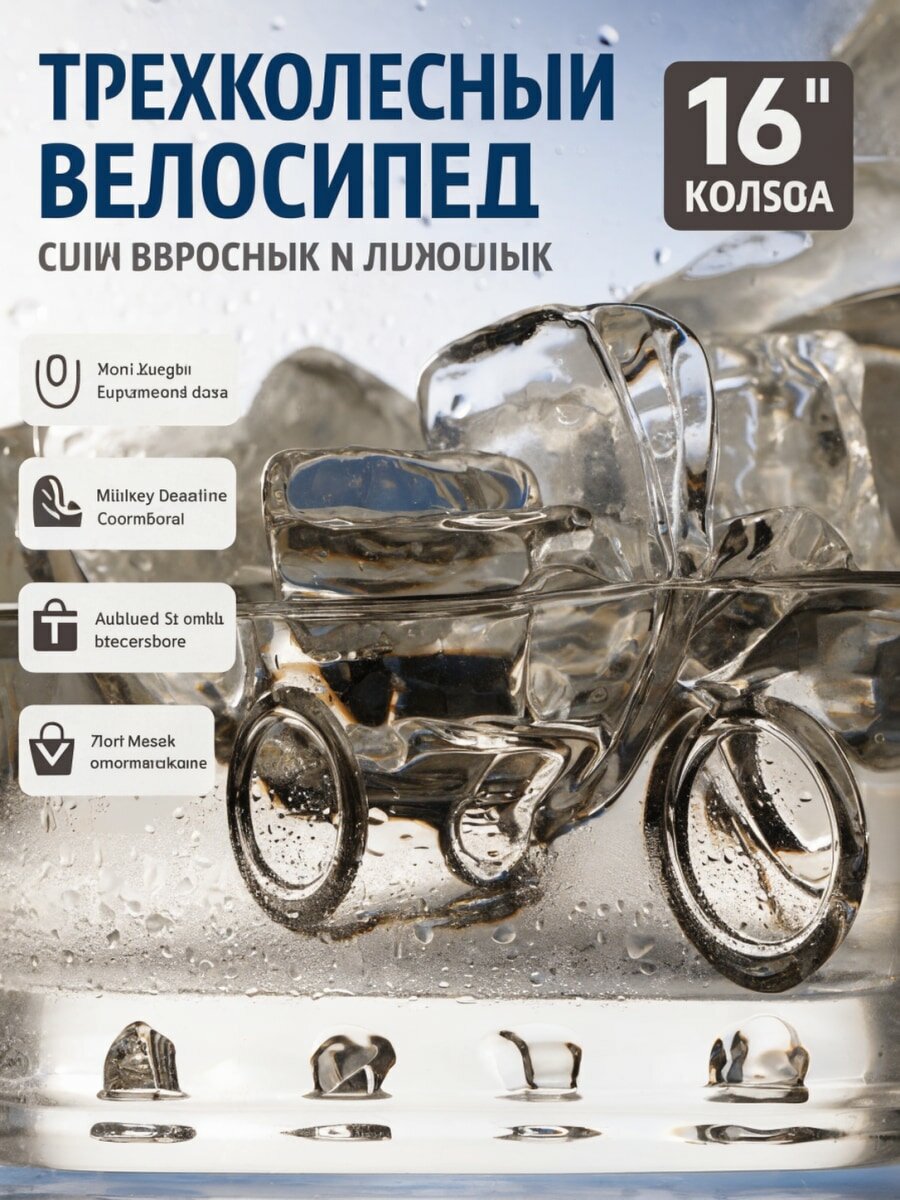 Трехколесный велосипед 16 дюймов для взрослых с корзинами, красный