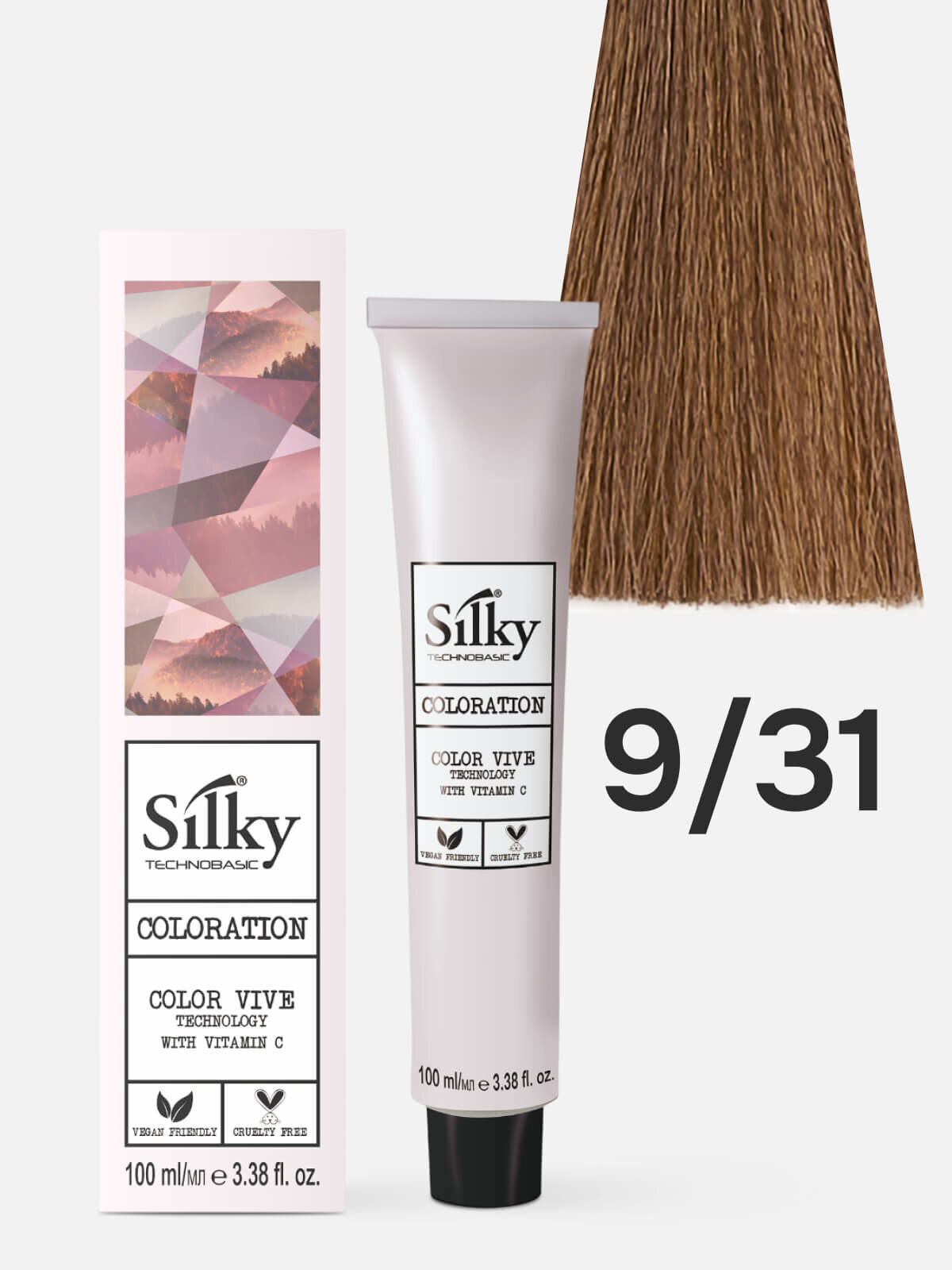 Крем - краска для волос профессиональная Silky Color Vive/Ultralift 9/31 Блонд Бежевый, 100 мл