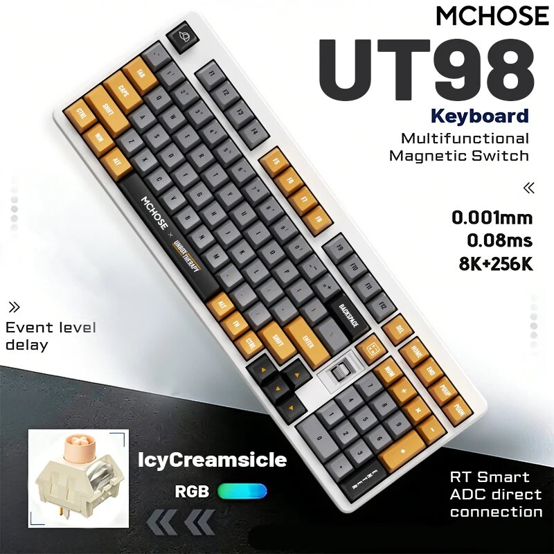 MCHOSE x Unbox Therapy UT98 Беспроводная Механическая Клавиатура Icy Creamsicle