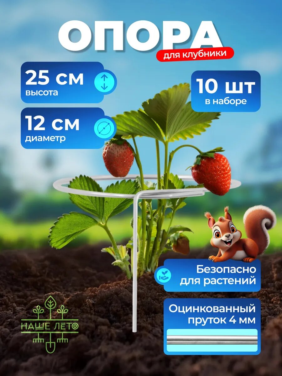 Опора для клубники, оцинкованный d-0,12м, h-0,25м (10шт)