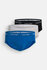 Трусы CALVIN KLEIN Hip Brief, комплект из 3 шт., размер XL, серый, синий, черный