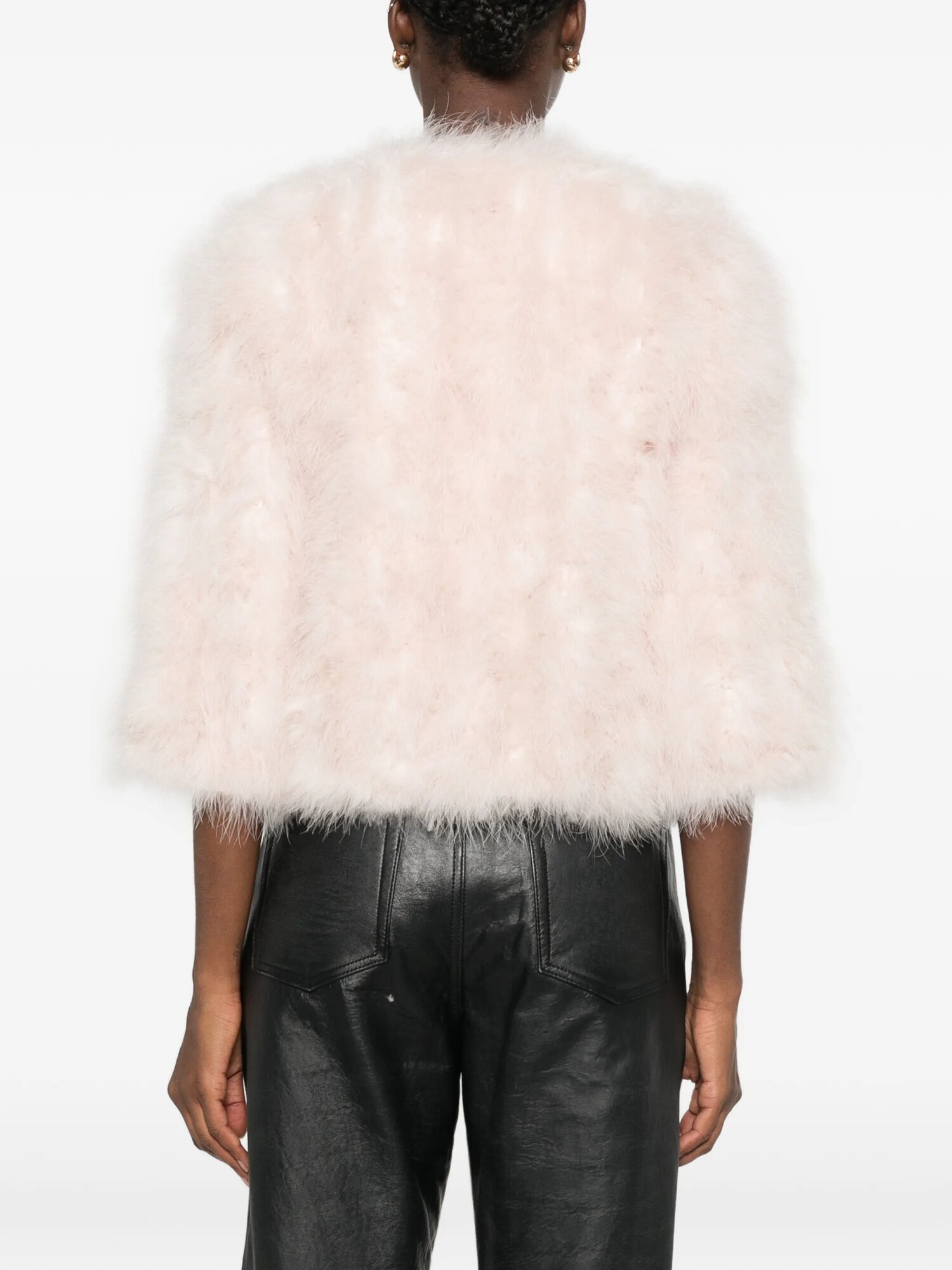 Куртка Yves Salomon Feather-trim jacket, размер 34, розовый — фото 1