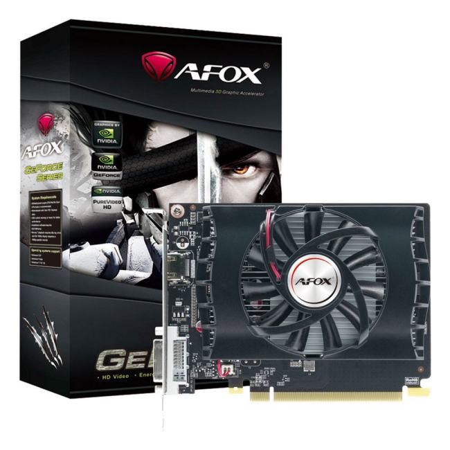 AF1030-2048D5H6 Afox Видеокарта Afox GT1030 2GB GDDR5 64bit DVI HDMI 1FAN RTL