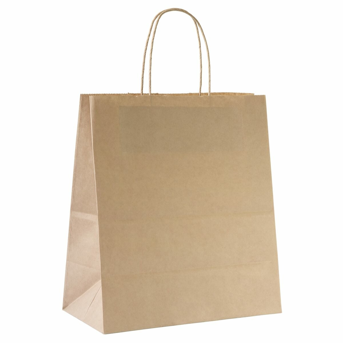 Крафт-пакет бумажный коричневый с кручеными ручками, 22x12x25см, 70 г/кв. м, 250шт. (108-038)