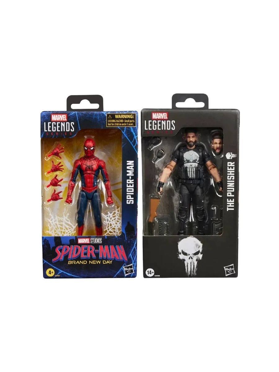 Фигурки Hasbro Marvel Legends Spider-Man: Brand New Day Movie Series Action Figures The Punisher&Spider-Man-15cm; Марвел фигурки