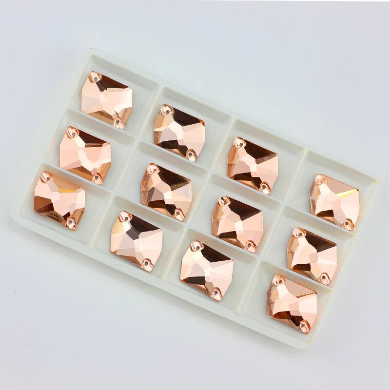 Стразы QL Crystal AB разные цвета стекло 13x17mm 20pcs, Water red